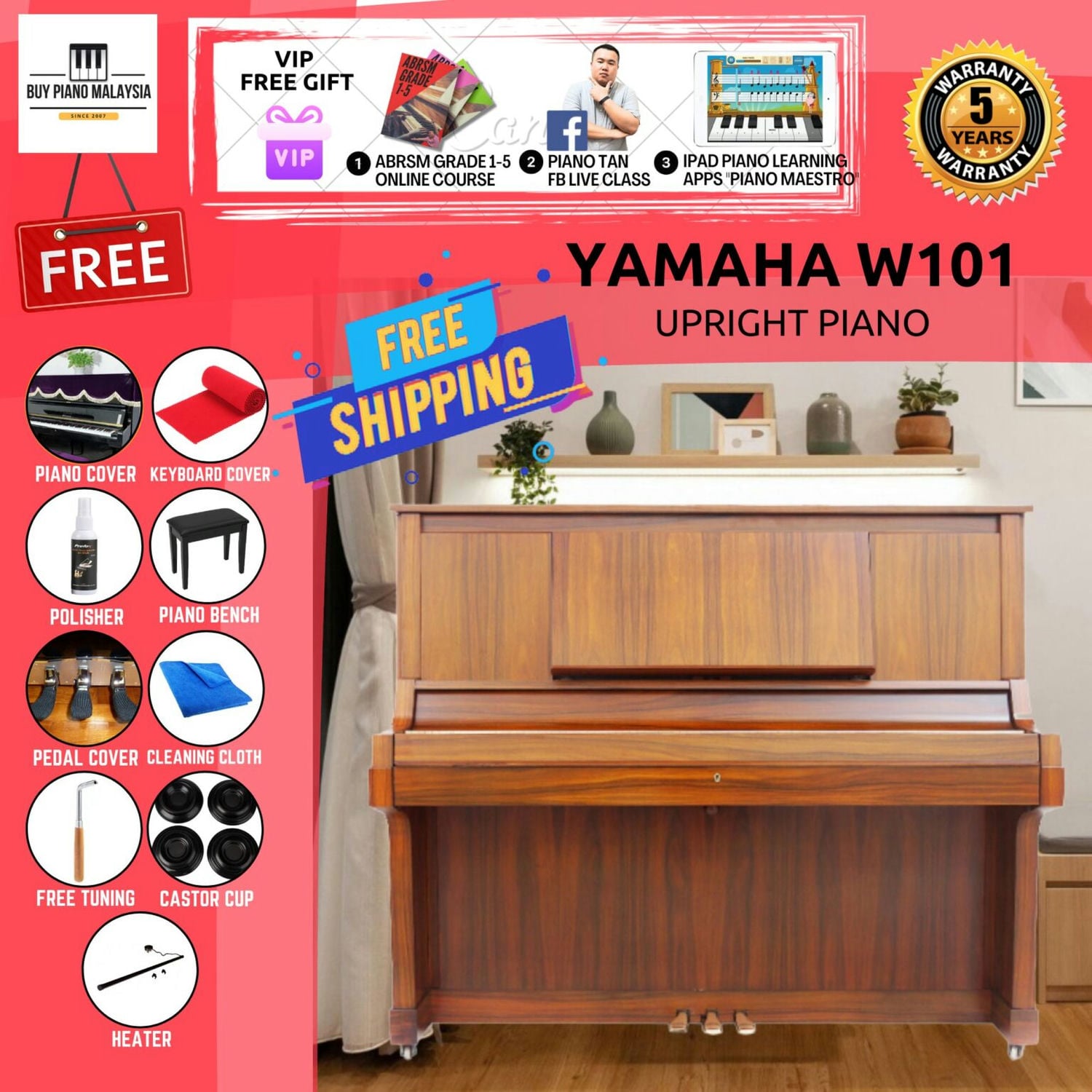 Yamaha W101 Upright Piano – BPM Piano Signature